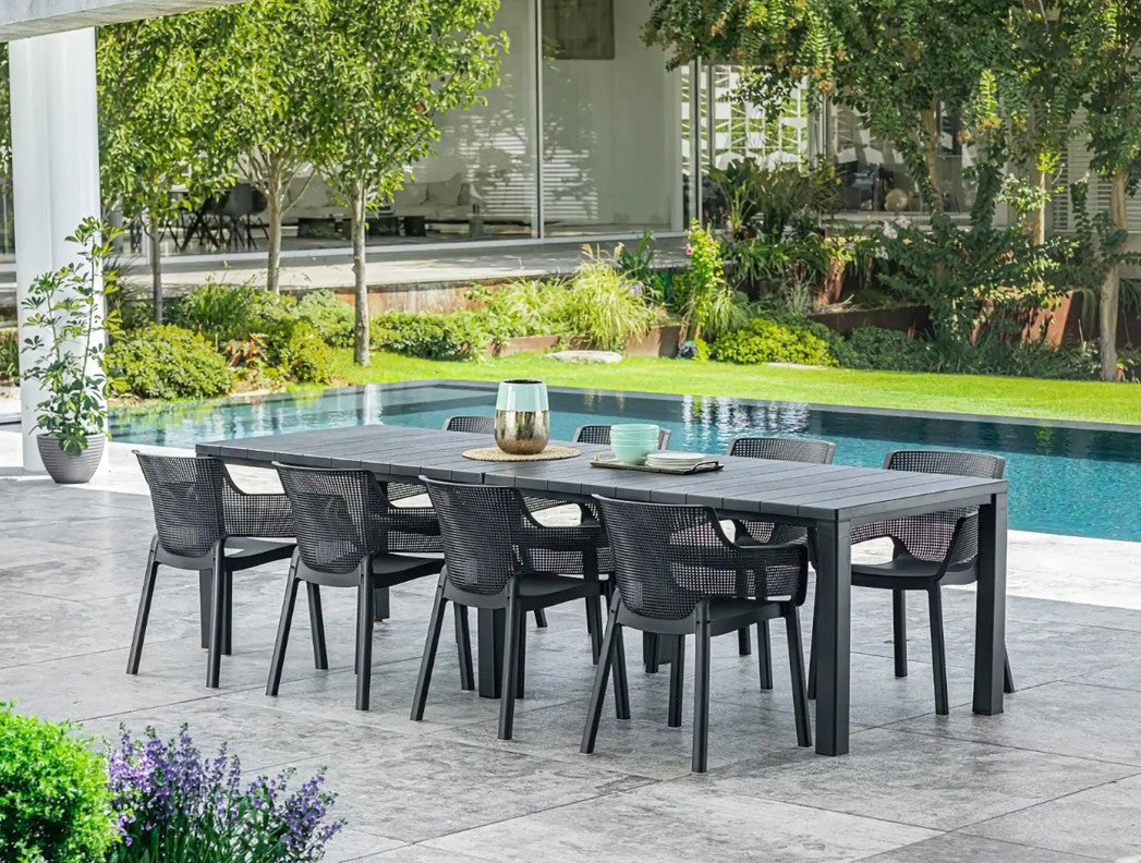 Julie Double Table and 8 Eva Chairs – Keter New Zealand
