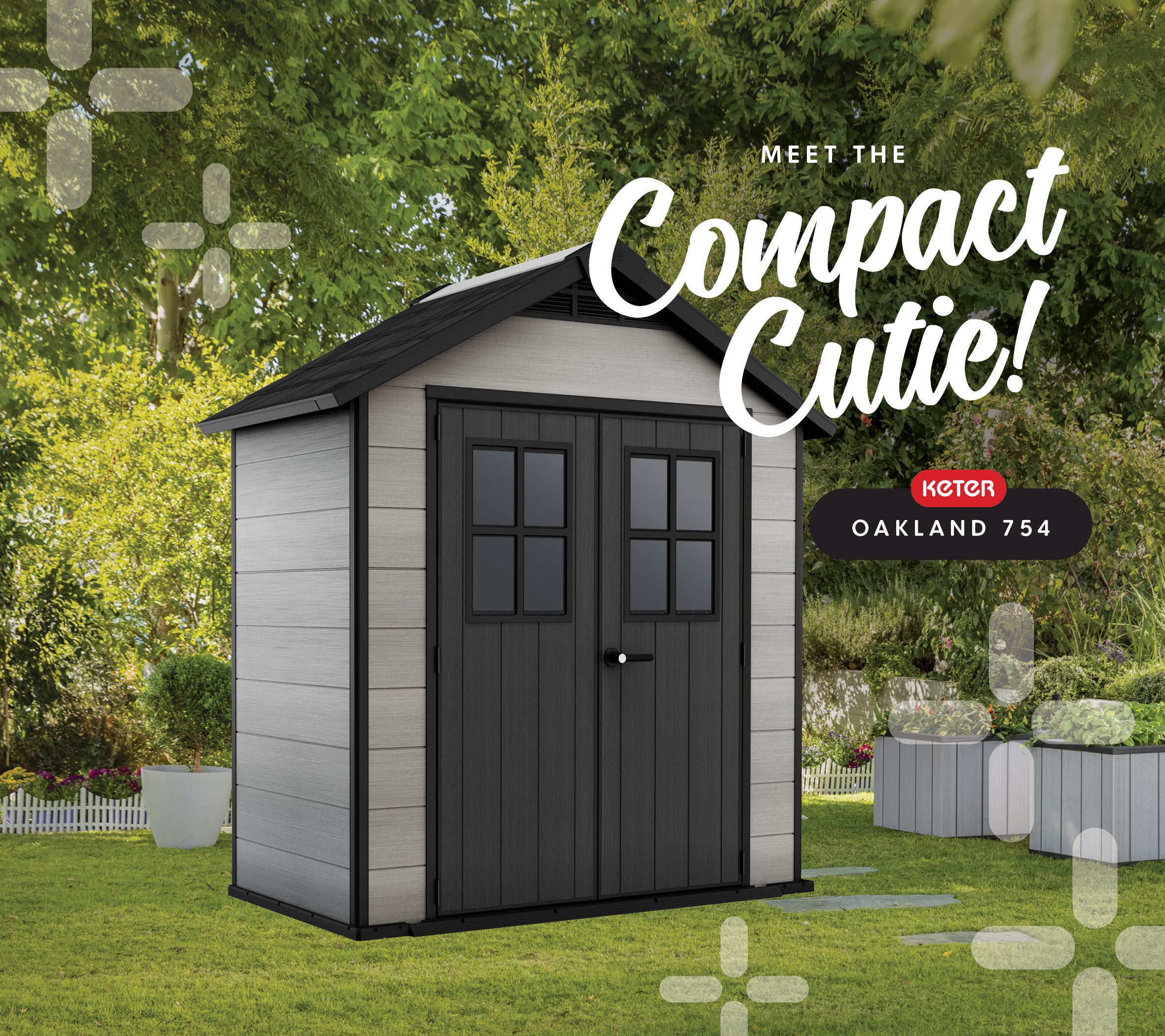 Oakland 754 Garden Shed 2.1m x 1.14m – Keter New Zealand